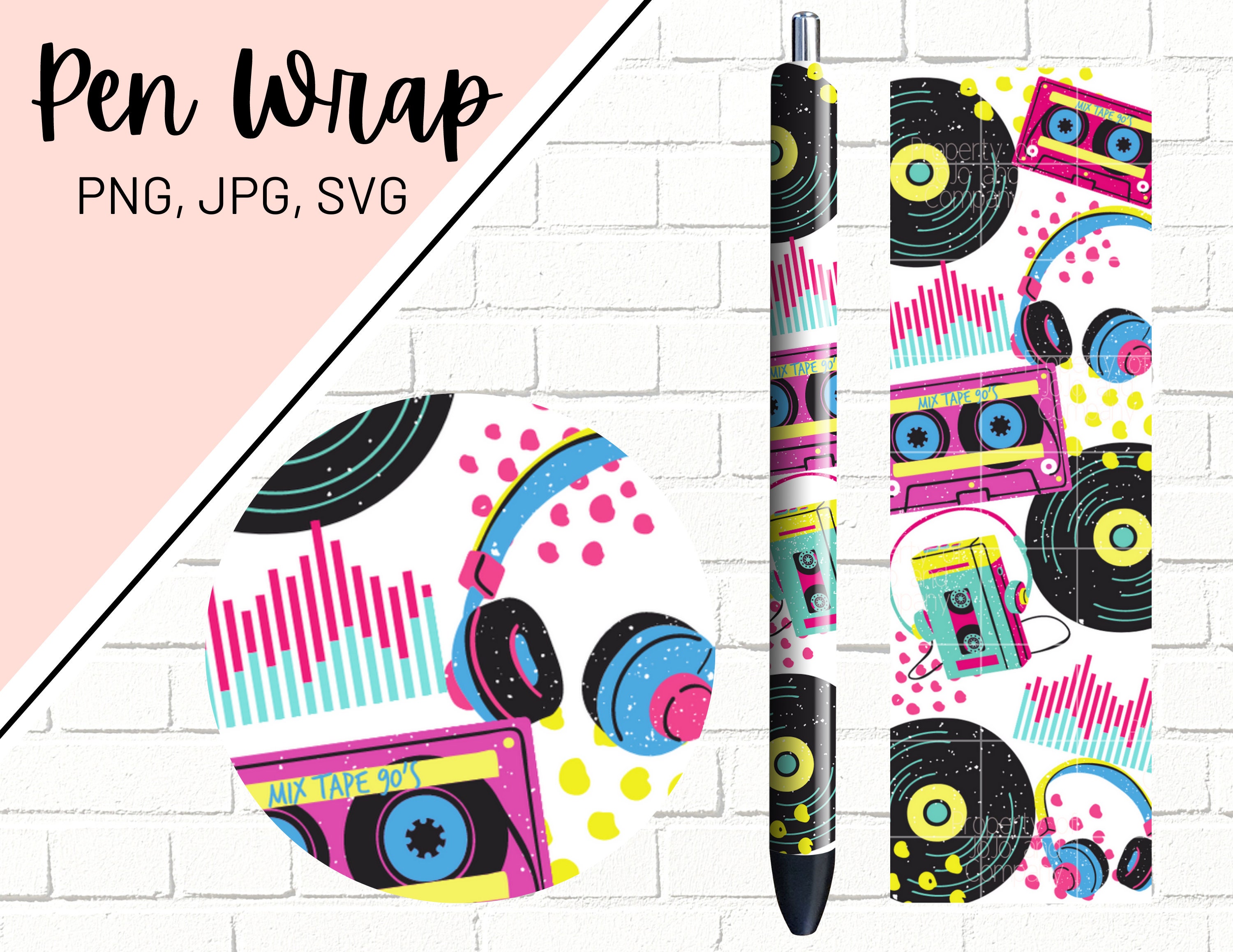 Music Pen Wrap Music Note Pen Wrap Glitter Pen Wrap Musical - Etsy