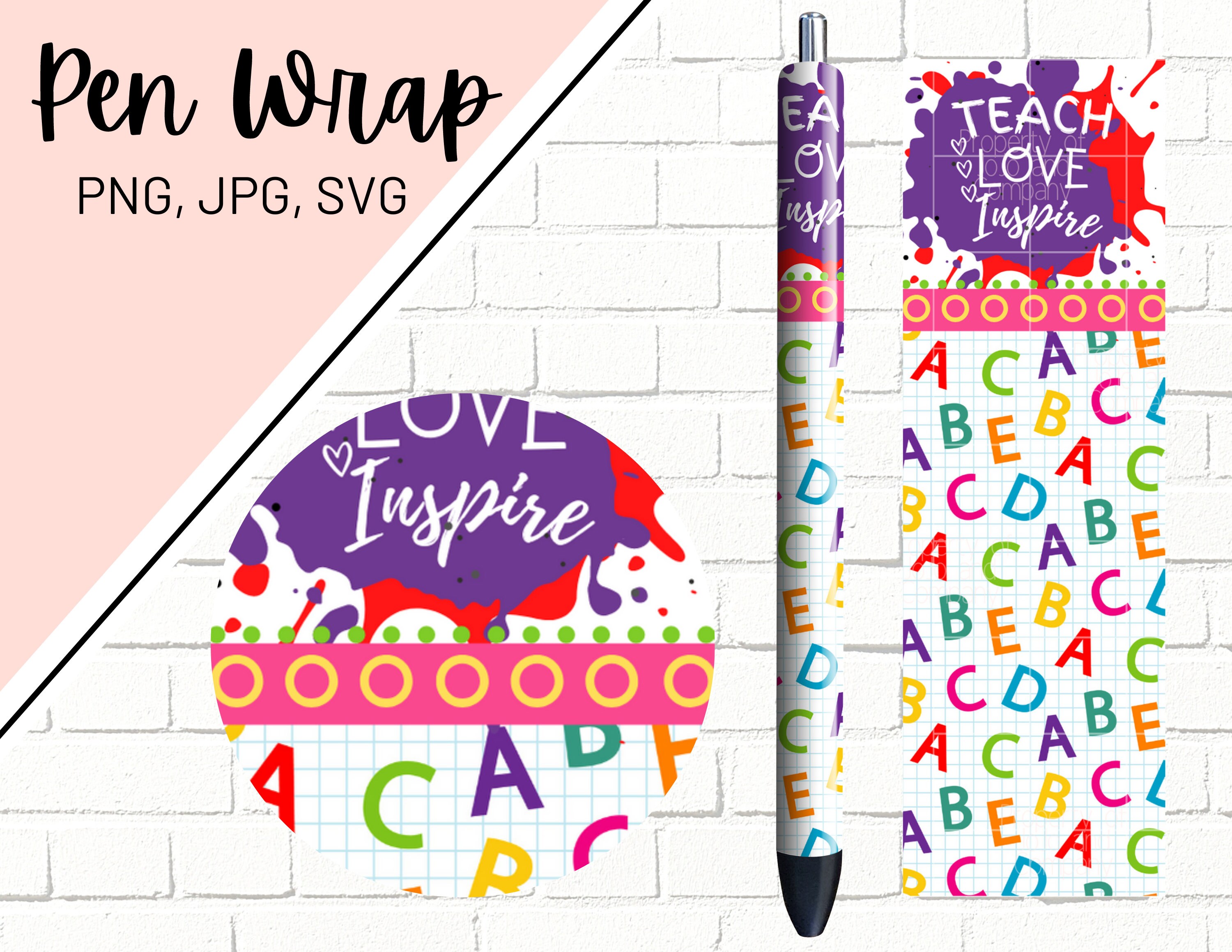 Teacher Pen Wrap School Pen Wrap Glitter Pen Wrap Teaching - Etsy