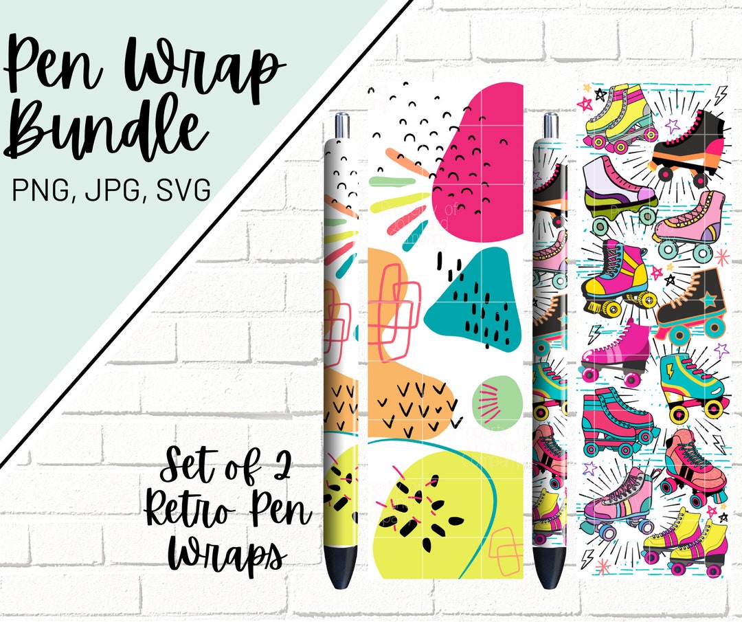 Retro Pen Wrap, Geometric Pen Wrap, Full Pen Wrap, Skating Pen Wrap ...