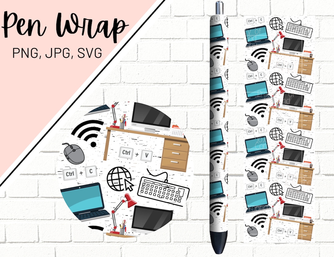 Computer Programmer Pen Wrap, Computer Tech Pen Wrap, Office Worker Pen Wrap, IT Pen Wrap, Pen ...