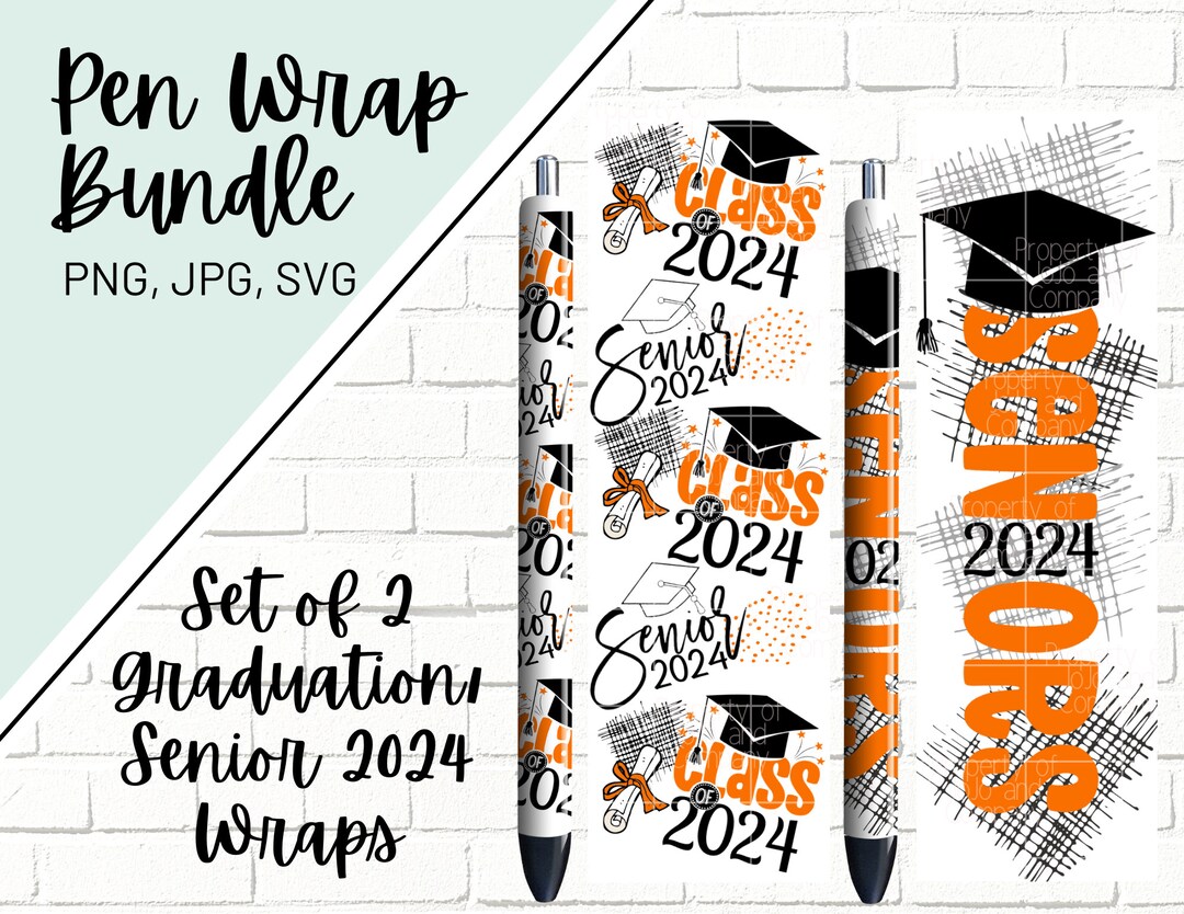Graduation Pen Wrap, Senior 2024 Pen Wrap, Glitter Pen Wraps, Senior ...