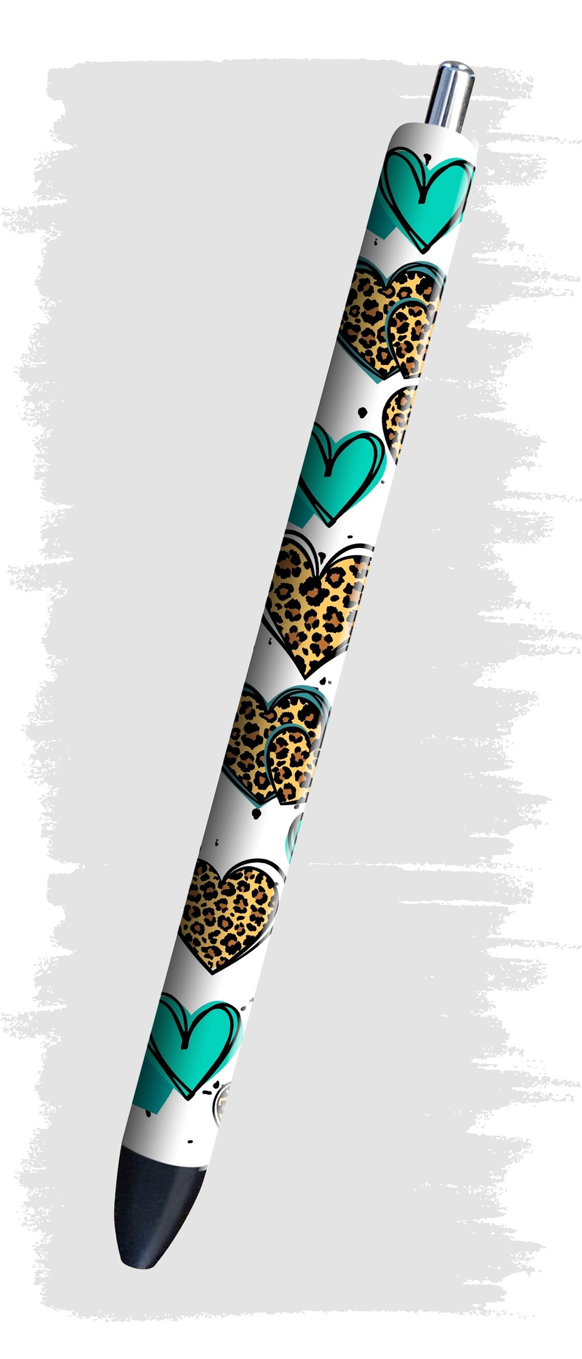 Cheetah Pen Wrap Love Pen Wrap Glitter Pen Wrap Heart Pen - Etsy