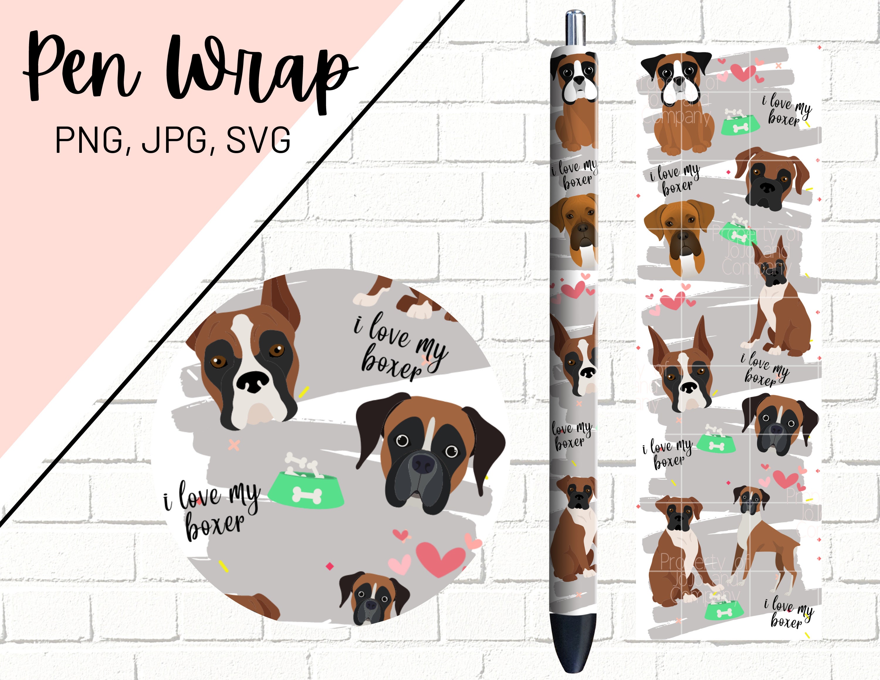 Dog Pen Wrap Boxer Dog Pen Wrap Glitter Pen Wrap Dog Breed - Etsy