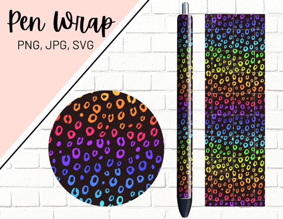 Cheetah Pen Wrap Rainbow Cheetah Pen Wrap Cheetah Pen Wrap | Etsy