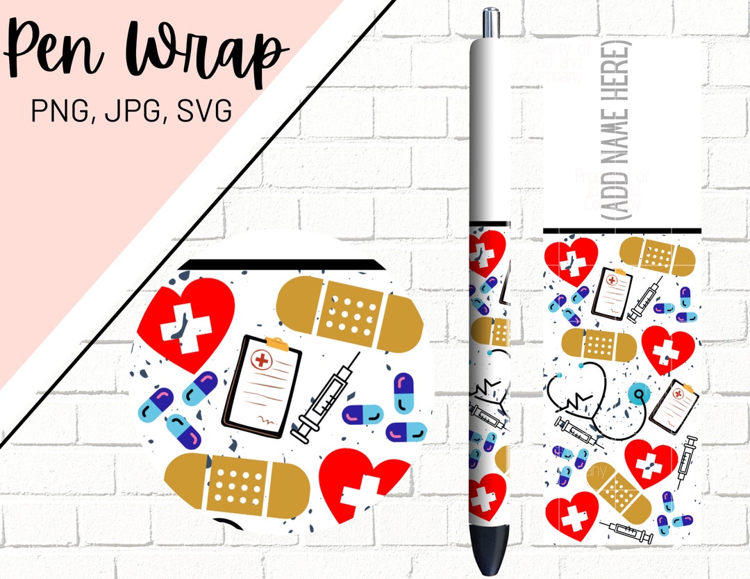 Nurse Pen Wrap, Medical Pen Wrap, Glitter Pen Wraps, Doctor Pen Wrap ...