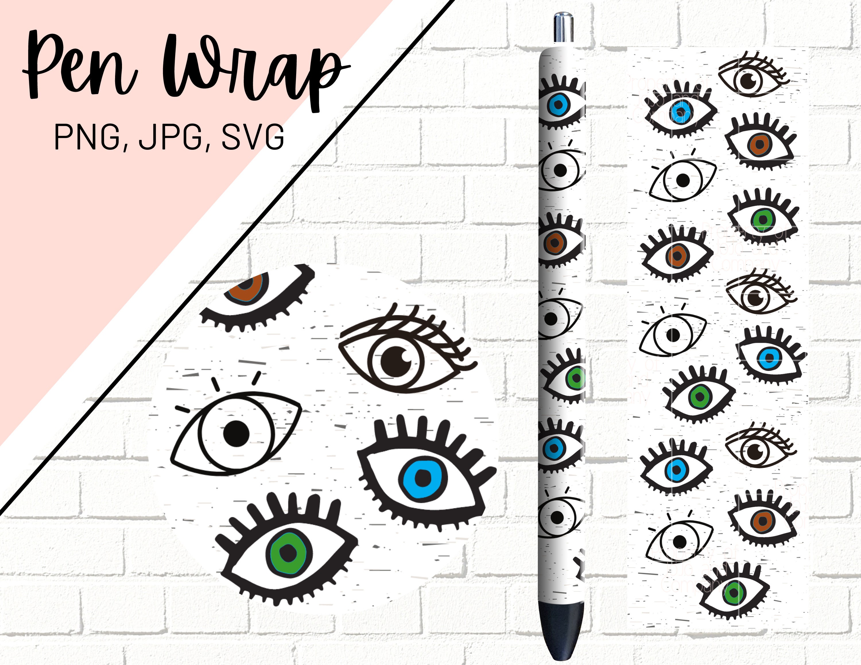Optometry Pen Wrap Eye Pen Wrap Glitter Pen Wraps Optician - Etsy
