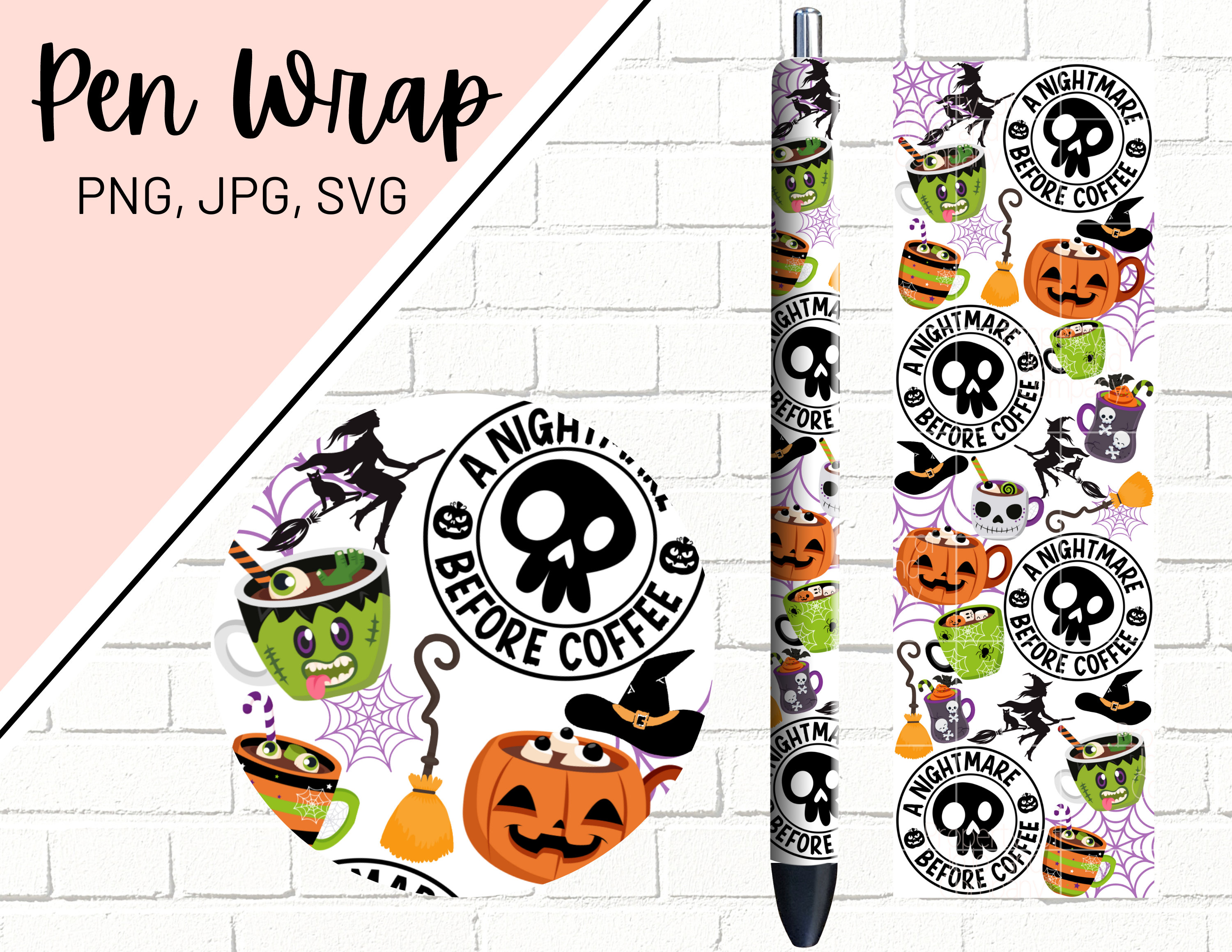 Halloween Pen Wrap Pumpkin Pen Wrap Spooky Pen Wrap Trick - Etsy