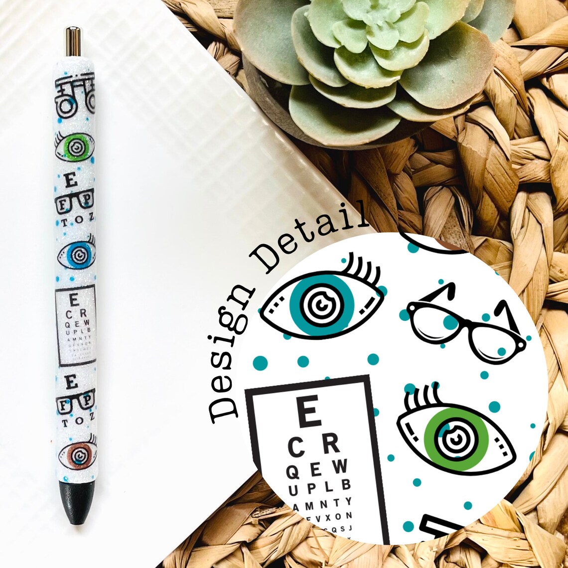 Optometry Pen Wrap Eye Pen Wrap Glitter Pen Wraps Optician - Etsy