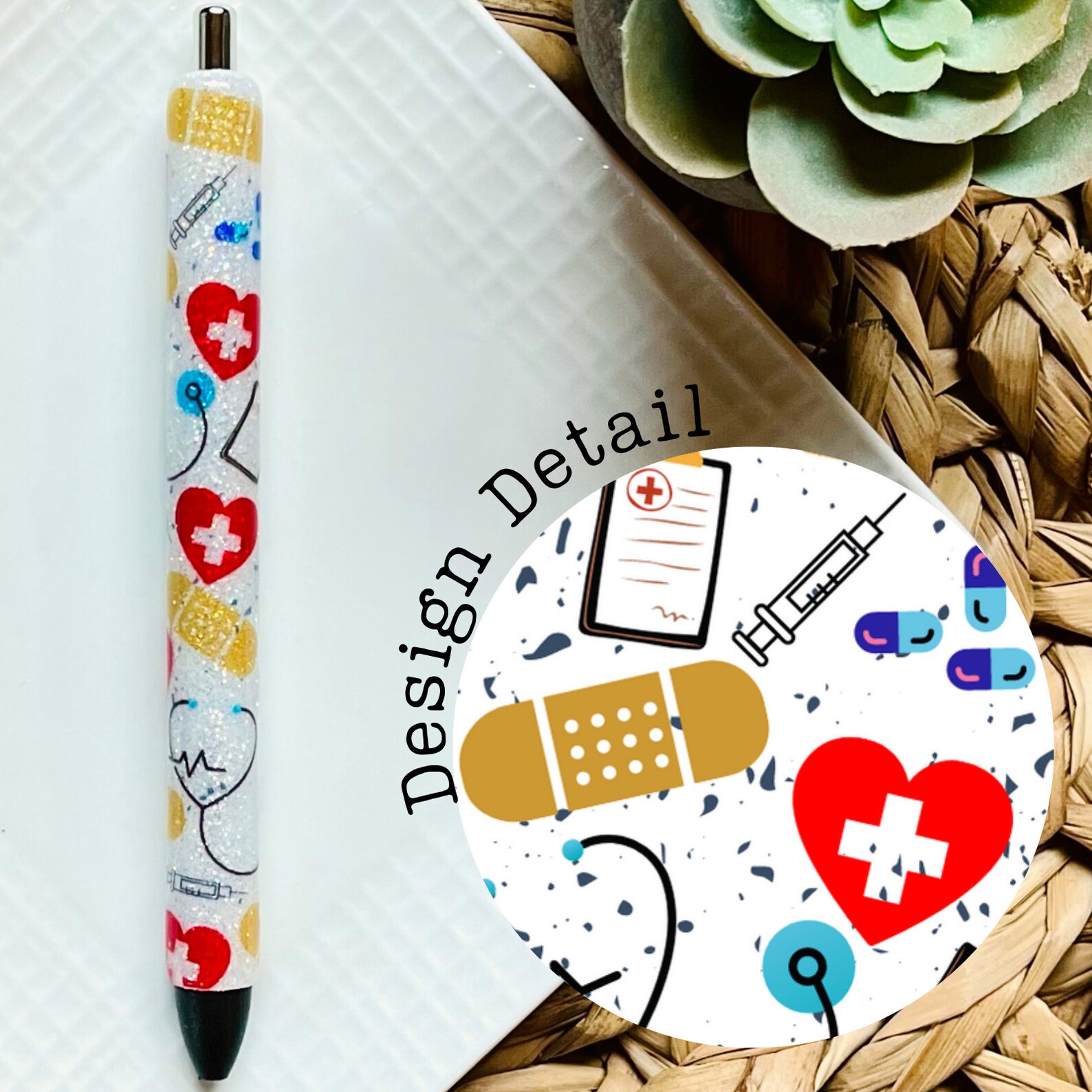 Nurse Pen Wrap, Medical Pen Wrap, Glitter Pen Wrap, Doctor Pen Wrap ...