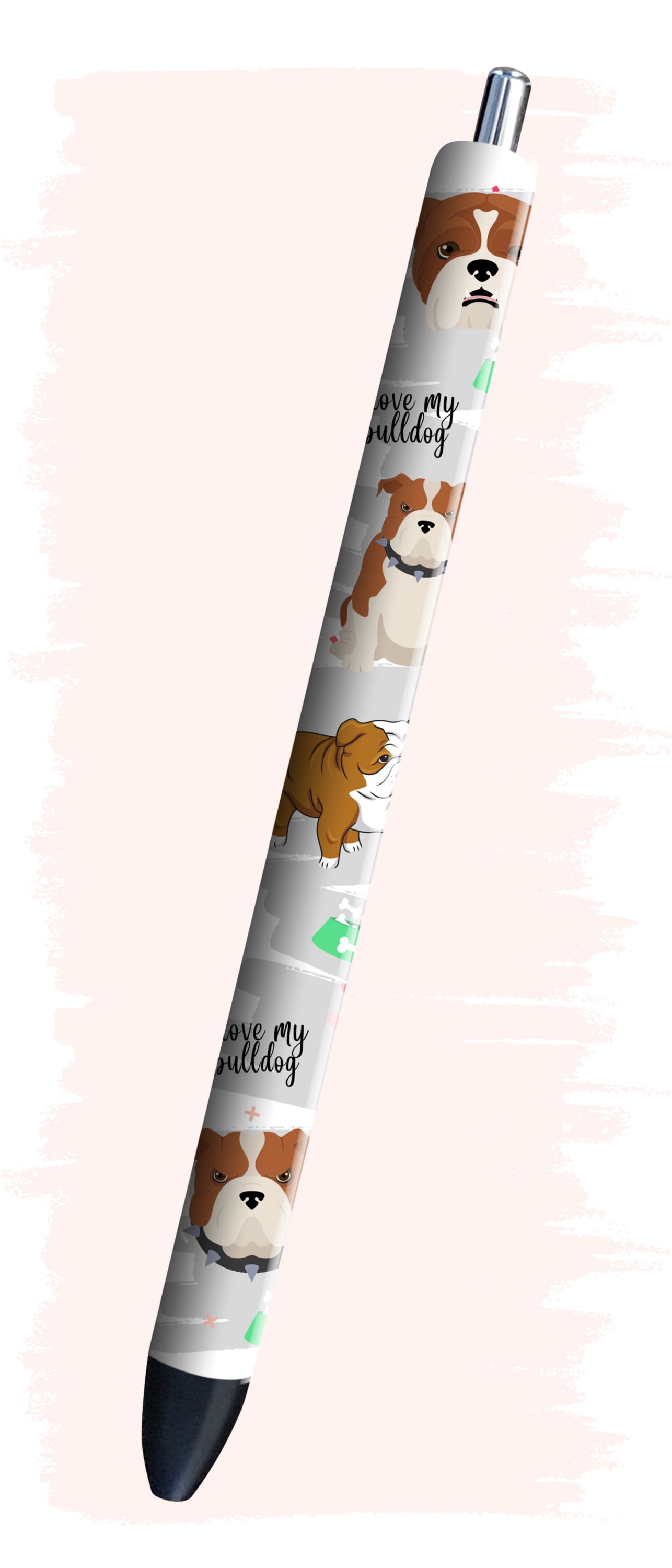 Bulldog Pen Wraps, Dog Pen Wrap, Glitter Pen Wraps, Animal Pen Wrap ...