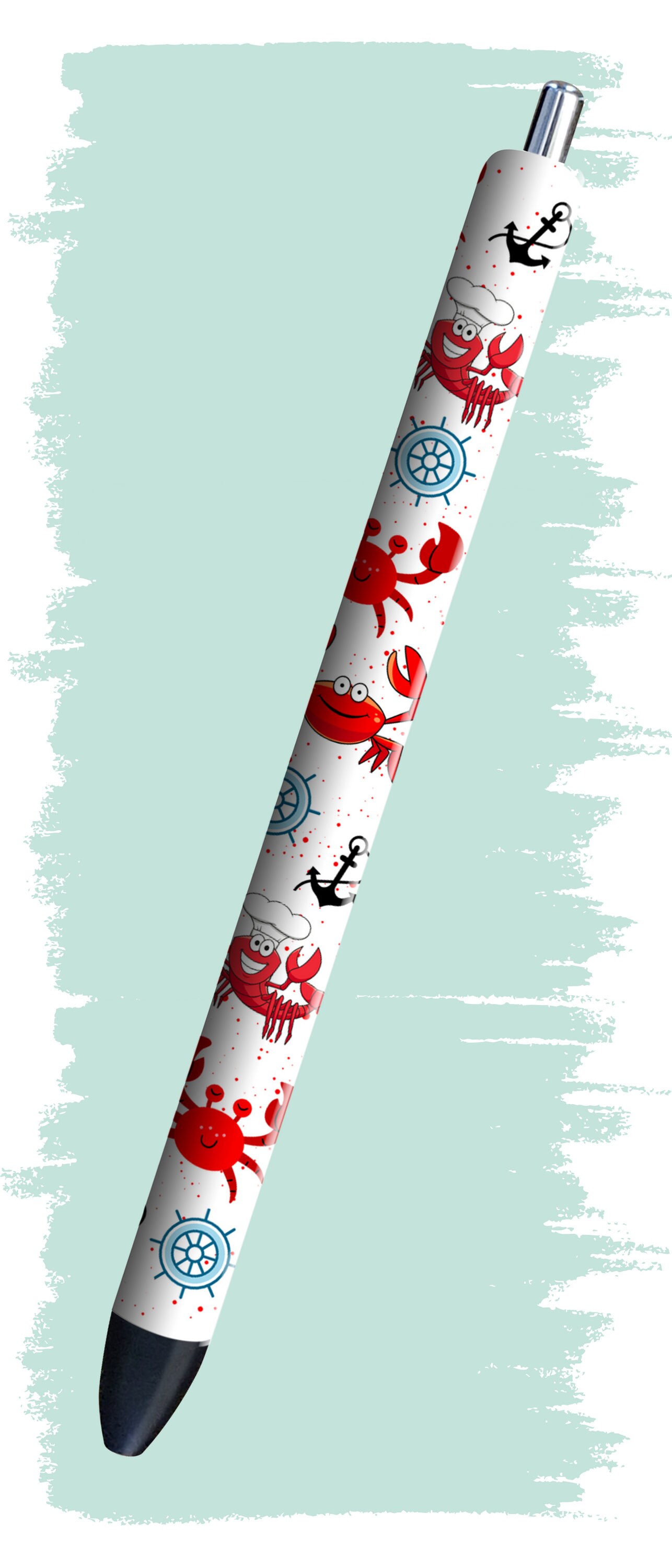 Nautical Pen Wrap Lobster Pen Wrap Glitter Pen Wraps Crab - Etsy