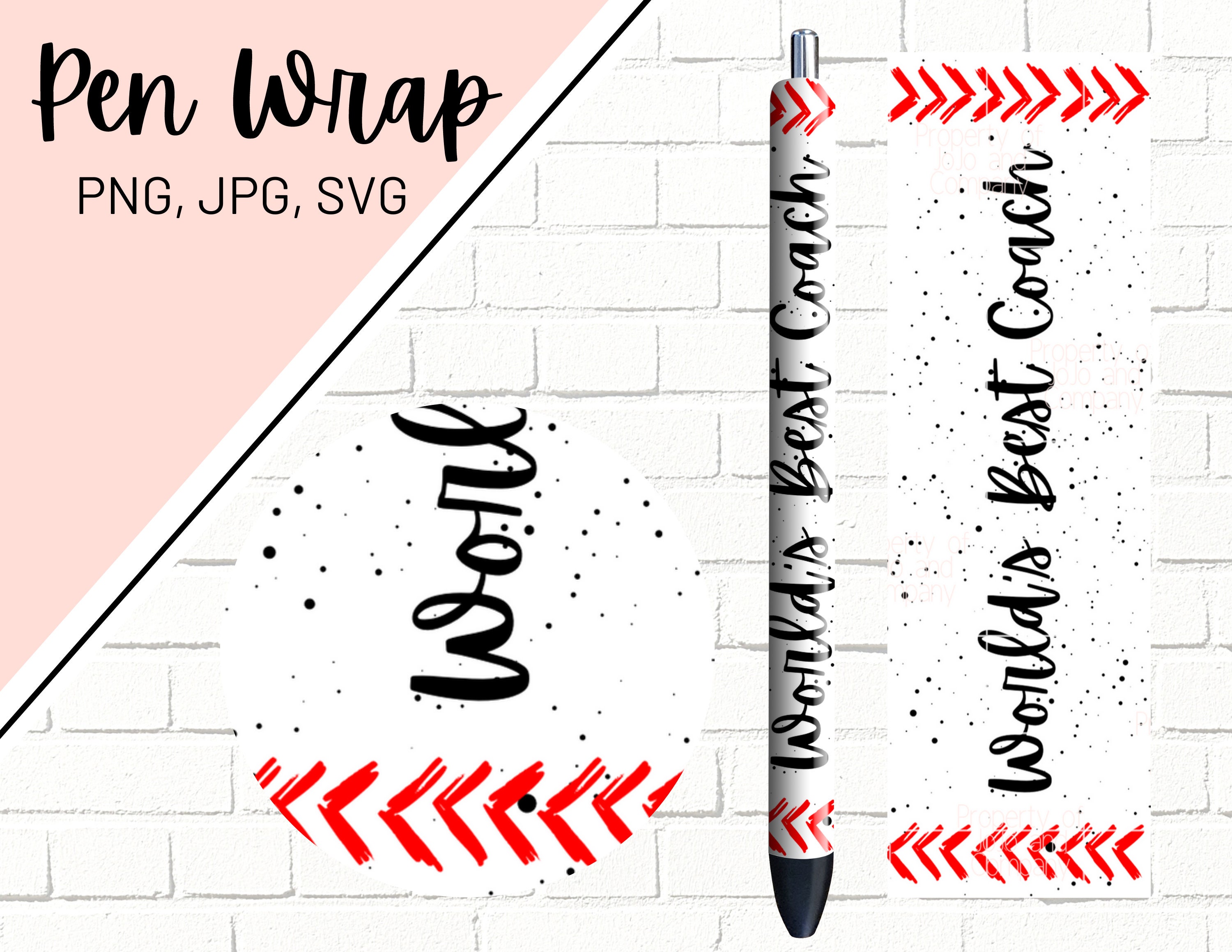 Softball Pen Wrap, Sports Pen Wrap, Baseball Pen Wrap, Softball Coach ...