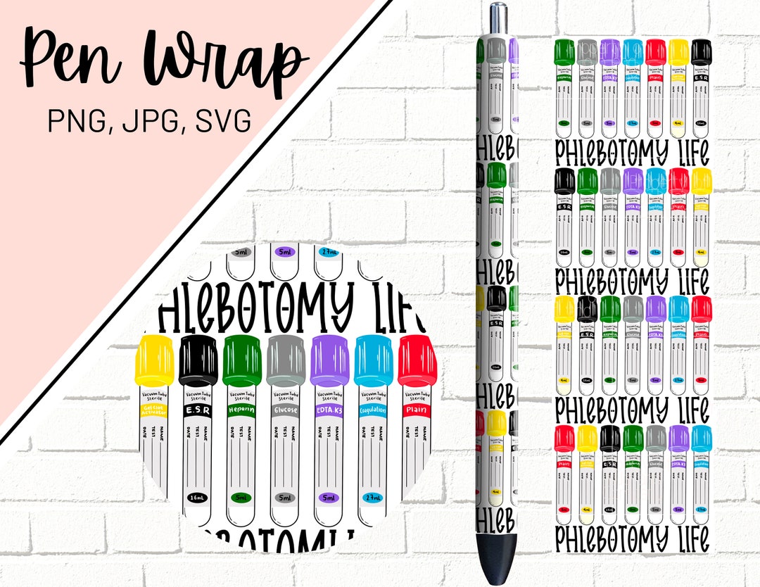 Phlebotomy Pen Wrap, Medical Assistant Pen Wrap, Laboratory Pen Wrap ...