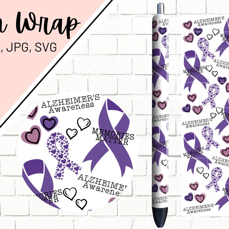 Purple Ribbon Pen - Etsy UK