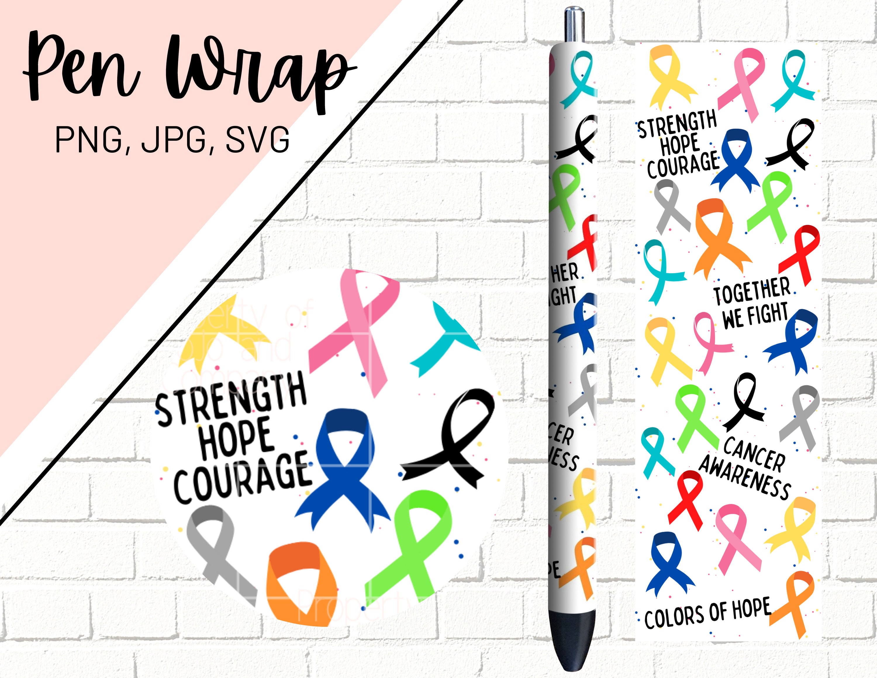 Cancer Ribbon Pen Wrap Cancer Awareness Pen Wrap Cancer Pen - Etsy