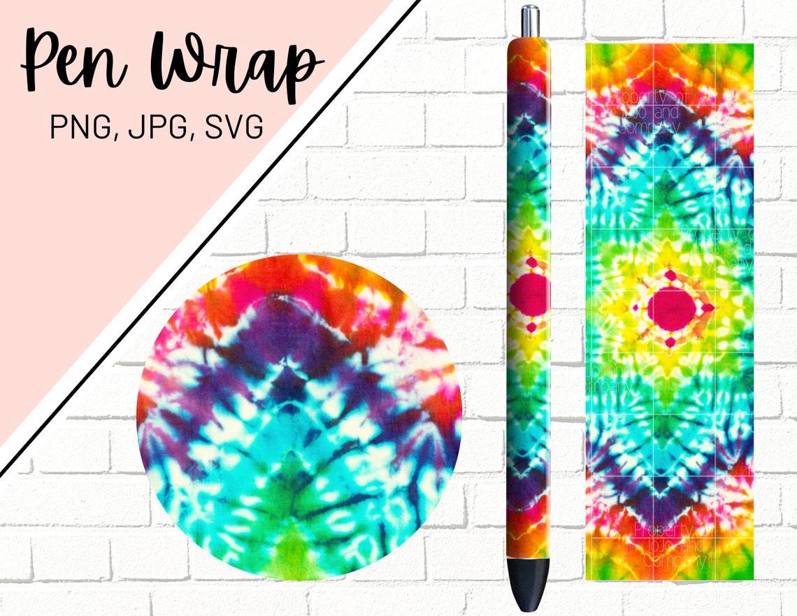Tie Dye Pen Wrap Tye Dye Pen Wrap Retro Pen Wrap Glitter - Etsy