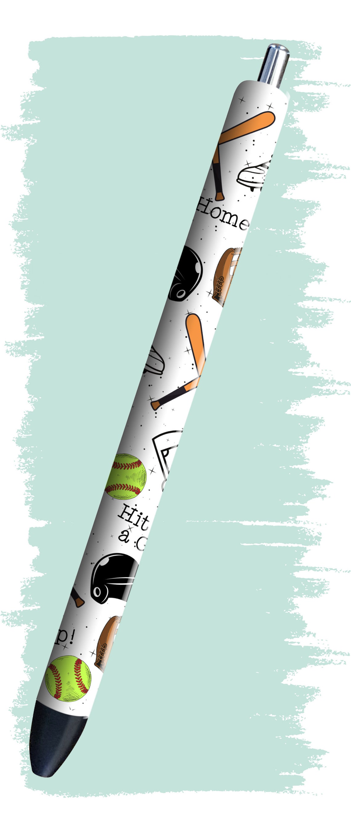 Softball Pen Wrap Sports Pen Wraps Glitter Pen Wraps - Etsy