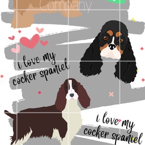 Cocker Spaniel Pen Wrap, Puppy Pen Wrap, Glitter Pen Wraps, Dog Pen ...
