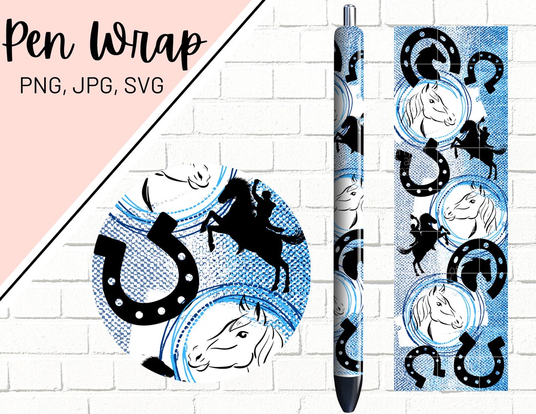 Horse Pen Wrap, Rodeo Pen Wrap, Horse Shoe Pen Wrap, Pen Wrap for Girls ...