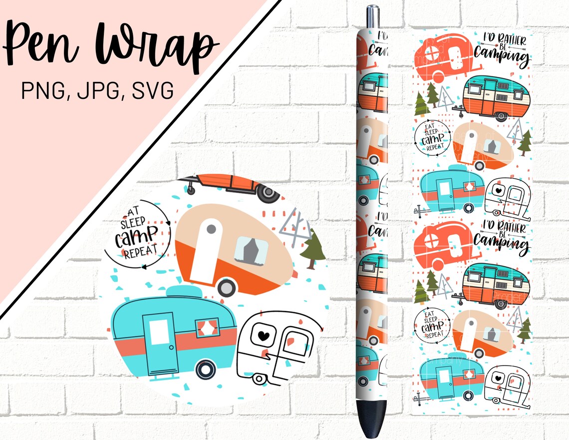 Camping Pen Wrap, Camper Pen Wrap, Vintage Camper Pen Wrap, Outdoors ...