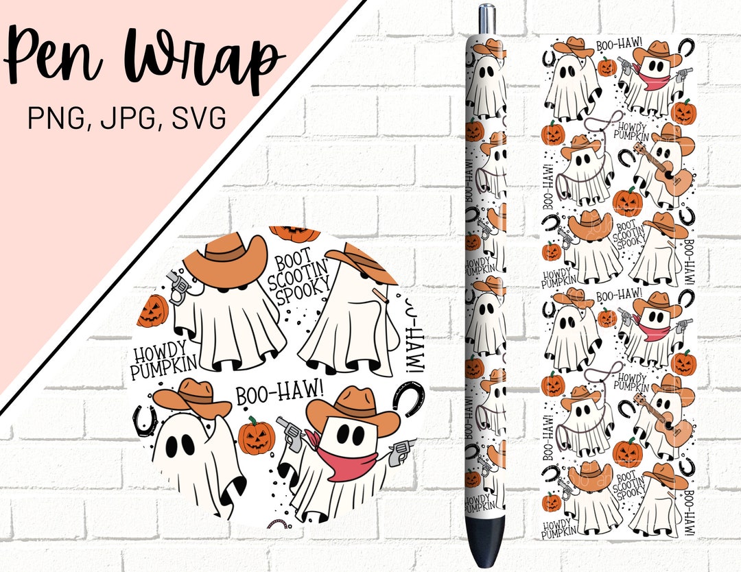 Halloween Pen Wrap, Spooky Pen Wrap, Cowboy Pen Wrap, Pumpkin Pen Wrap ...