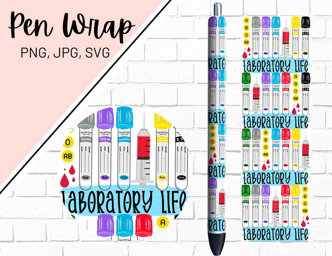 Phlebotomy Pen Wrap, Medical Assistant Pen Wrap, Laboratory Pen Wrap ...