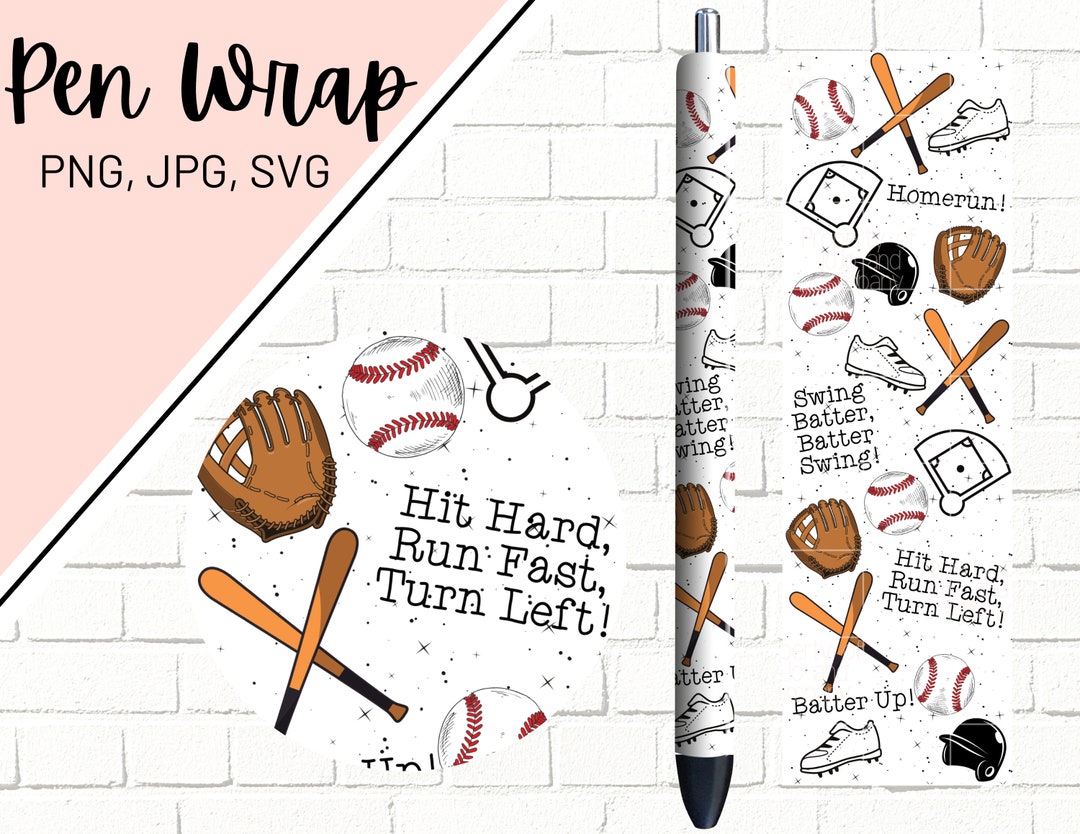 Baseball Pen Wrap, Sports Pen Wrap, Glitter Pen Wrap, Baseball Mom Pen ...