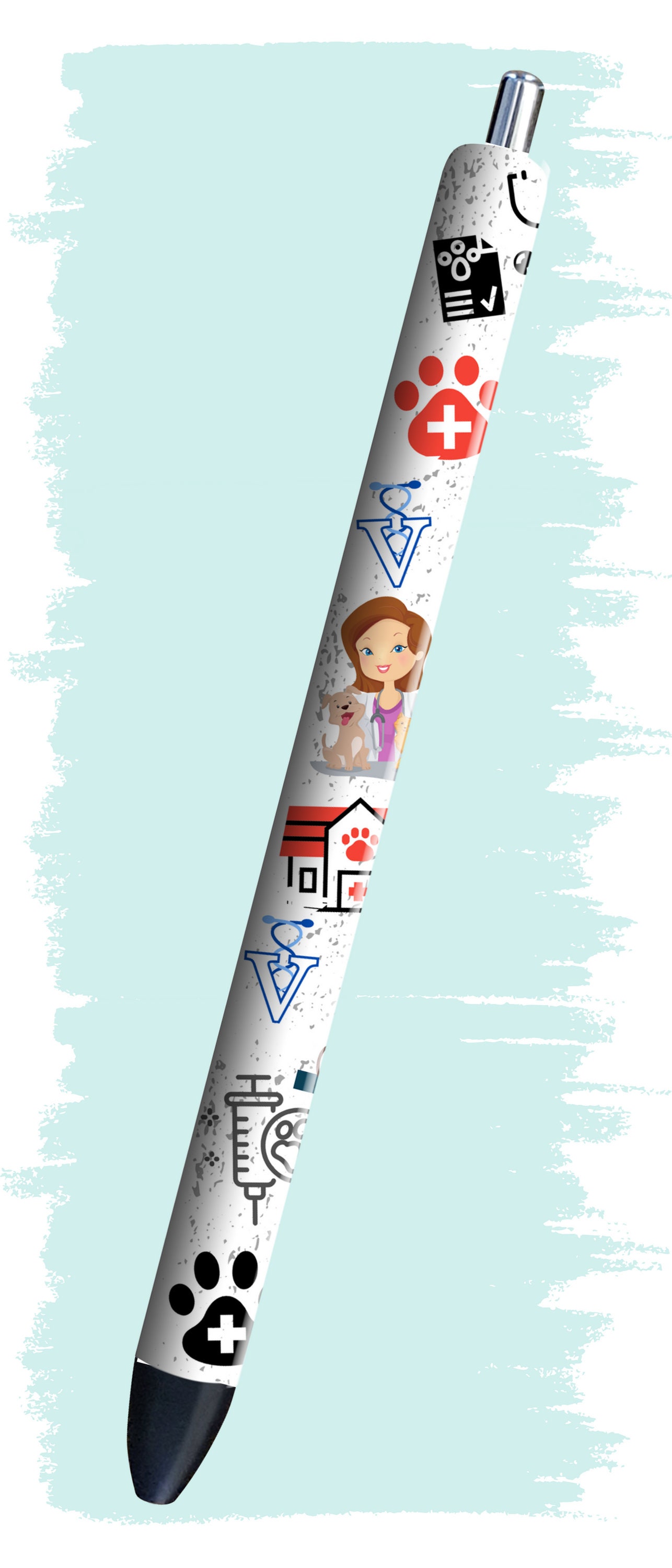 Vet Pen Wrap Veterinarian Pen Wrap Glitter Pen Wrap Vet - Etsy