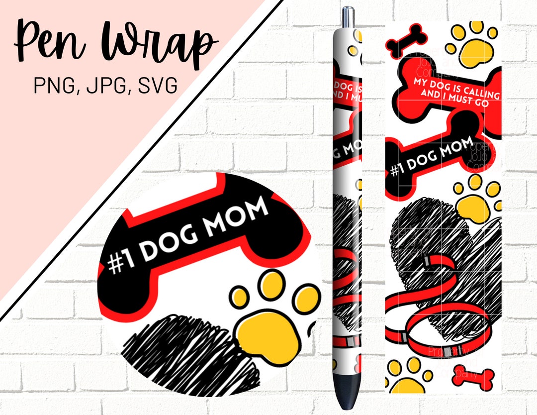 Dog Pen Wrap, Dog Mom Pen Wrap, Glitter Pen Wrap, Pet Pen Wrap, Epoxy ...