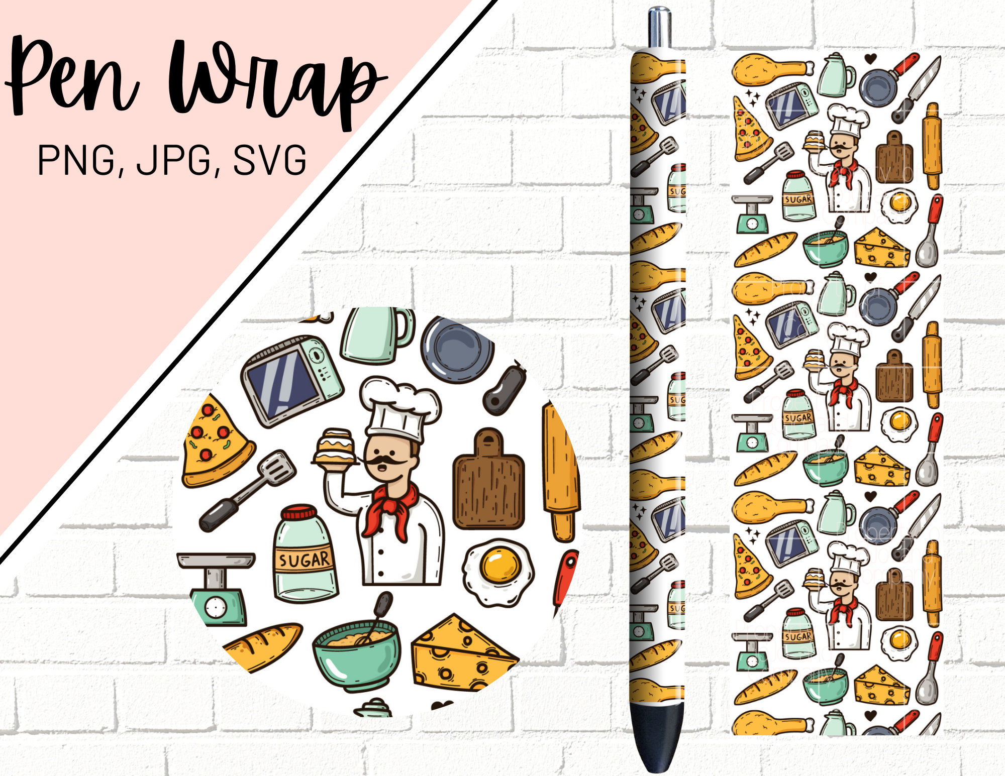 Chef Pen Wrap Chef Life Pen Wrap Culinary Pen Wrap Bon - Etsy