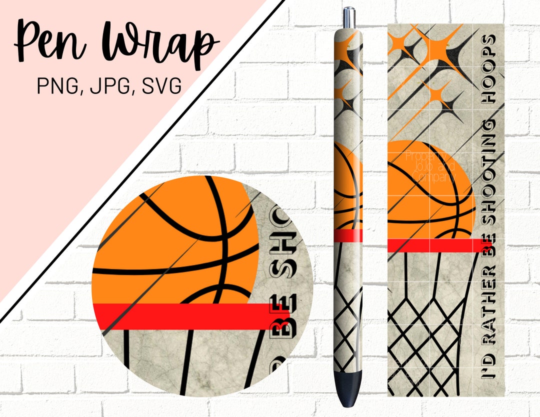 Basketball Pen Wrap, Sports Pen Wrap, Glitter Pen Wraps, Ball Pen Wrap ...