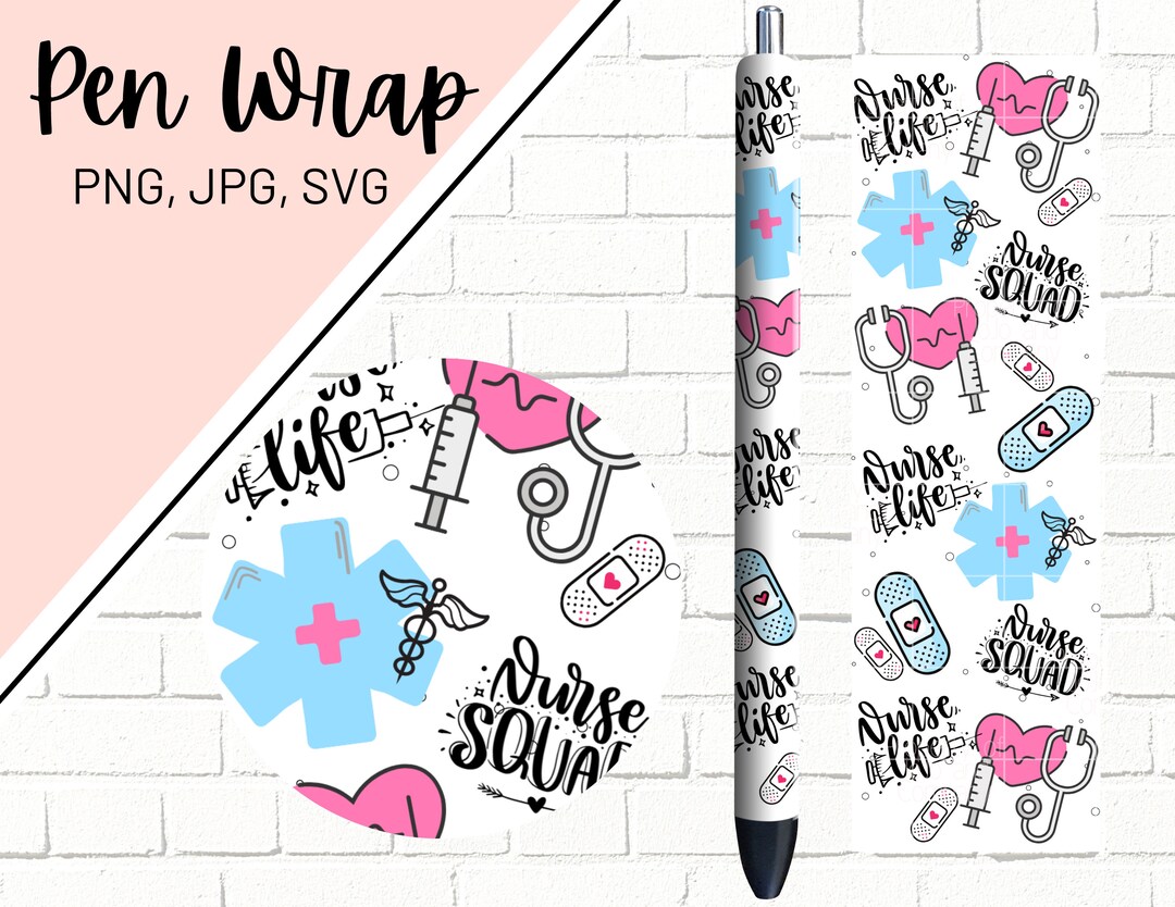 Nurse Pen Wraps, Medical Pen Wrap, Glitter Pen Wraps, Registered Nurse ...