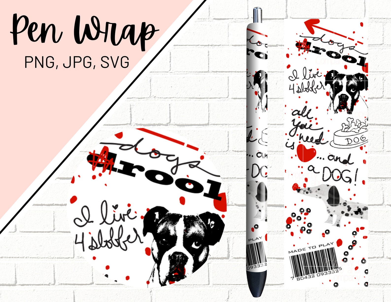 Dog Pen Wraps, Paw Print Pen Wrap, Glitter Pen Wraps, Animal Pen Wrap ...