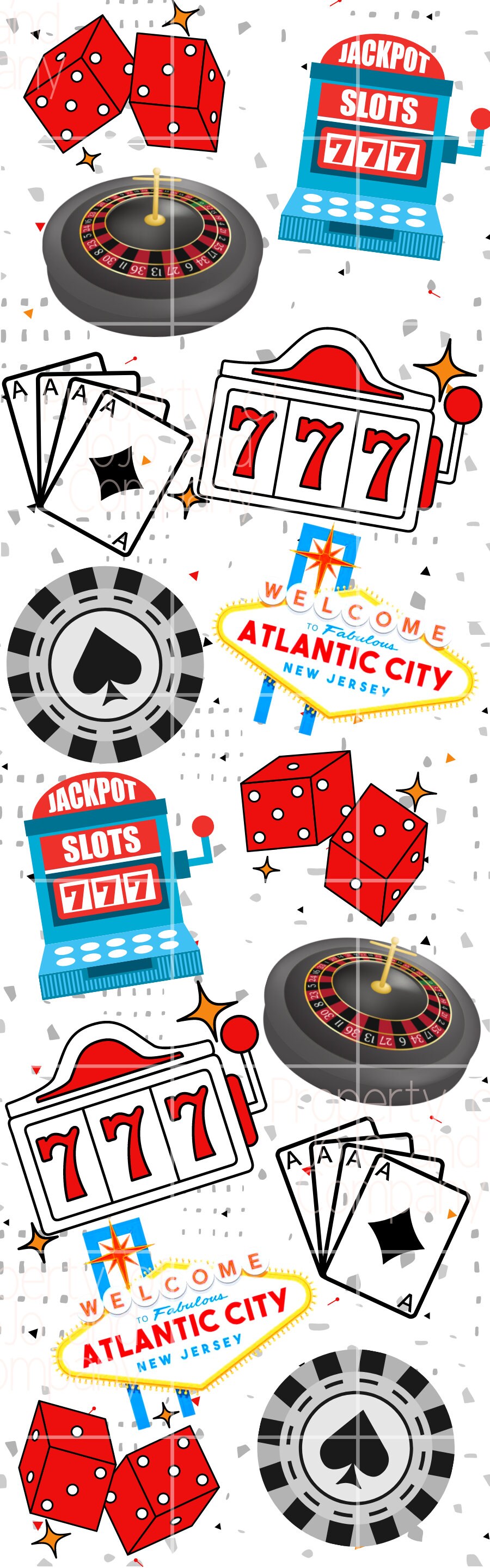 Atlantic City SVG Atlantic City Pen Wrap Glitter Pen Wraps - Etsy