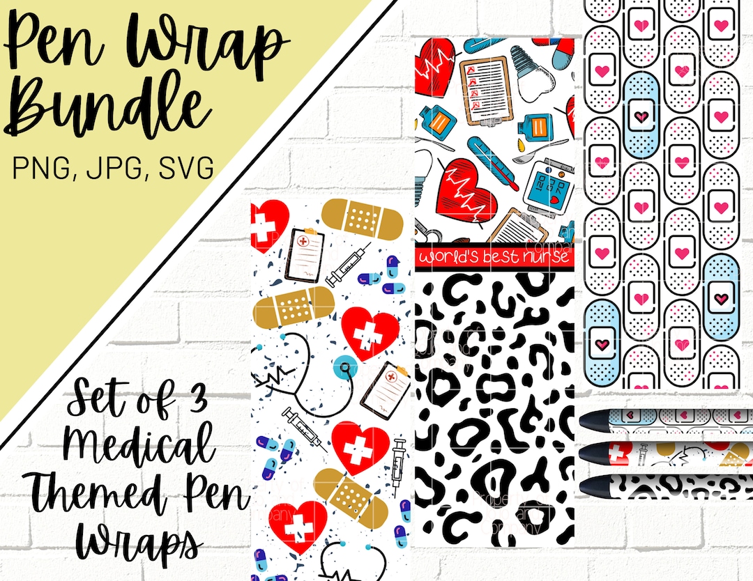 Nurse Pen Wrap, Medical Pen Wrap, Glitter Pen Wraps, Doctor Pen Wrap ...
