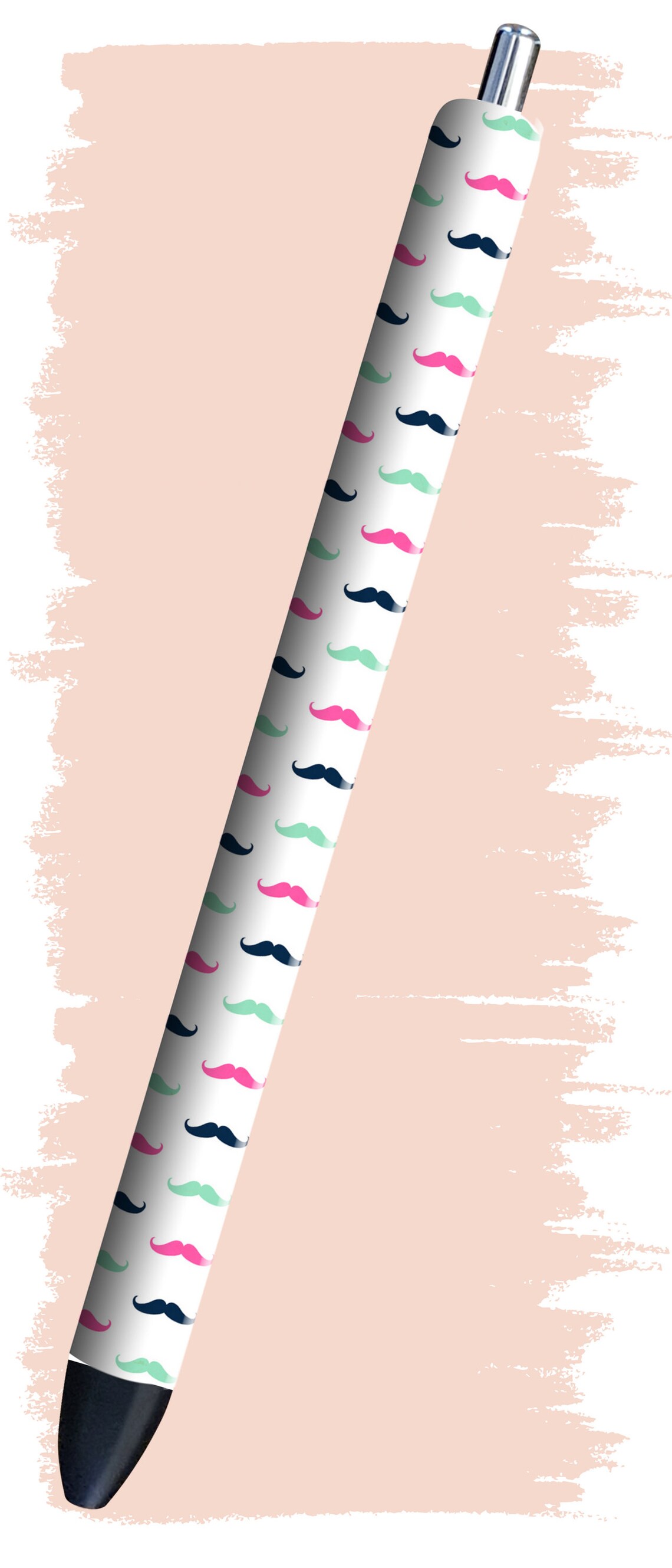 Mustache Pen Wrap Mustache Pen Glitter Pen Wraps - Etsy