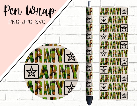 Army Pen Wrap Military Pen Wrap Glitter Pen Wrap Armed - Etsy