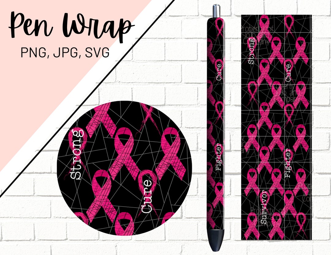 Breast Cancer Pen Wrap, Pink Ribbon Pen Wrap, Mammography Pen Wrap ...