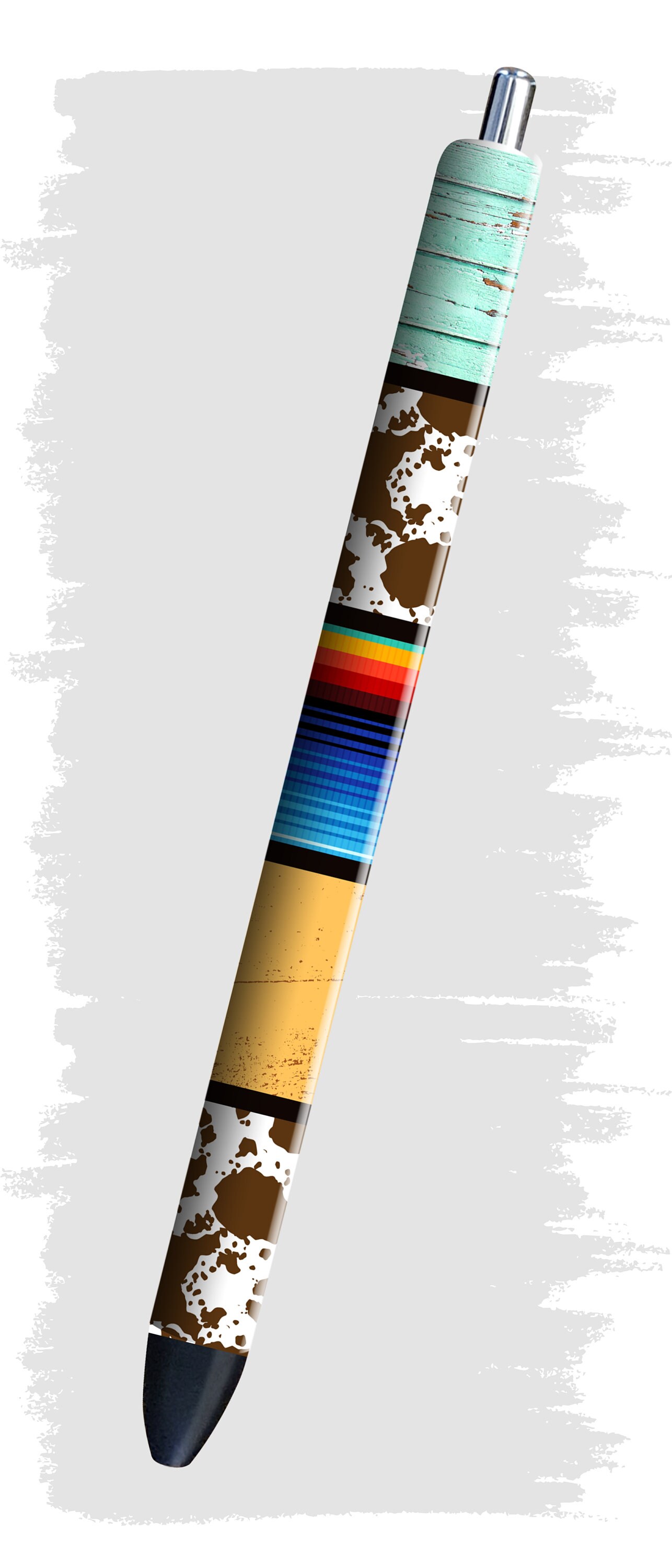 Cow Print Pen Wrap, Serape Pen Wrap, Southwestern Pen Wrap, Glitter Pen ...