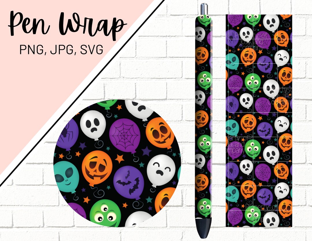 Halloween Pen Wrap, Fall Pen Wrap, Ghost Pen Wrap, Glitter Pen Wrap ...