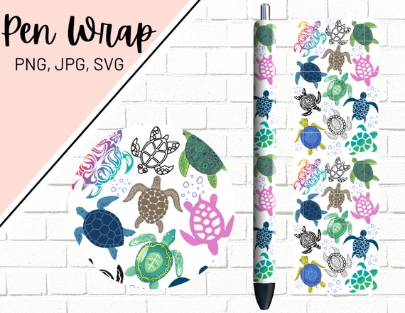 Sea Turtle Pen Wrap Ocean Pen Wrap Turtle Pen Wrap Sea - Etsy