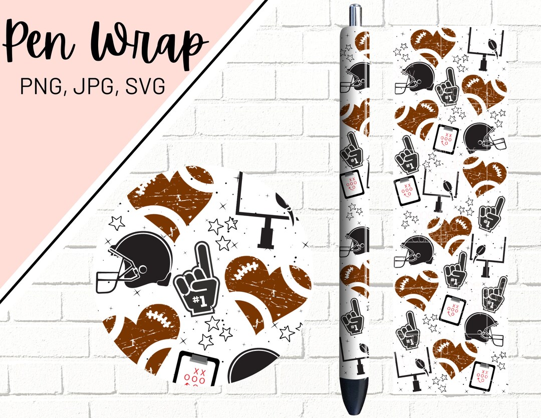 Football Mom Pen Wrap, Football Pen Wrap, Glitter Pen Wrap, Sports Pen ...