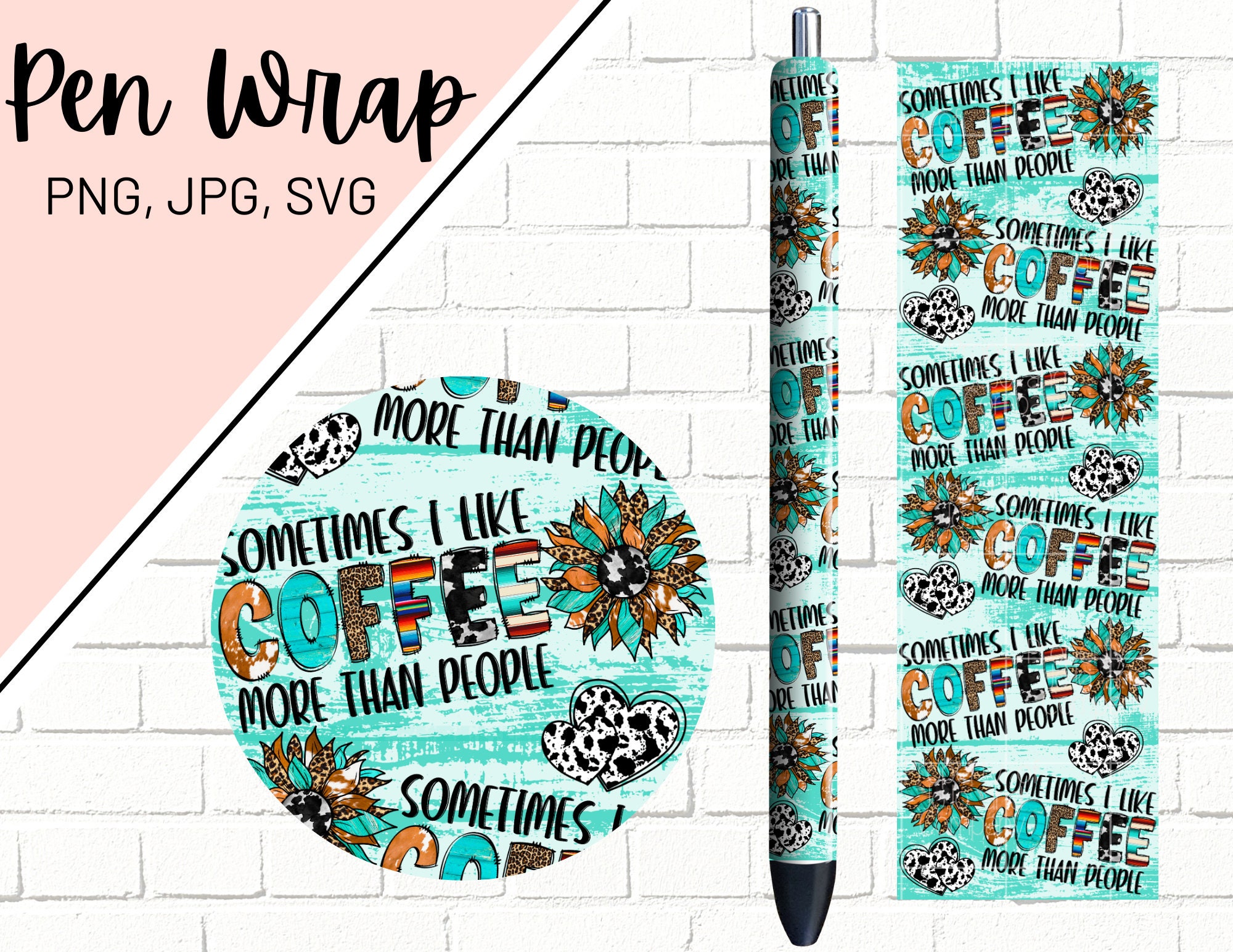 Country Western Pen Wrap Serape Pen Wrap Sunflower Pen Wrap - Etsy