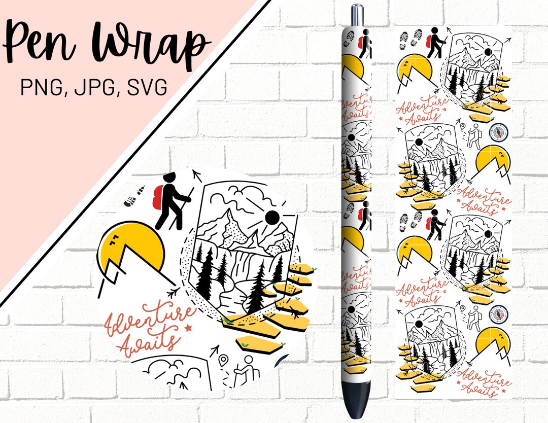 Camping Pen Wrap, Hiking Pen Wrap, Adventure Pen Wraps, Outdoors Pen ...