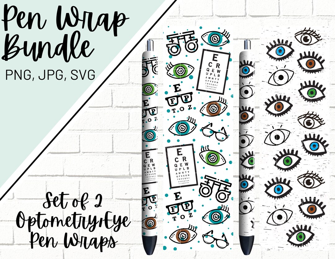 Optometry Pen Wrap, Eye Pen Wrap, Glitter Pen Wrap, Optician Pen Wrap ...
