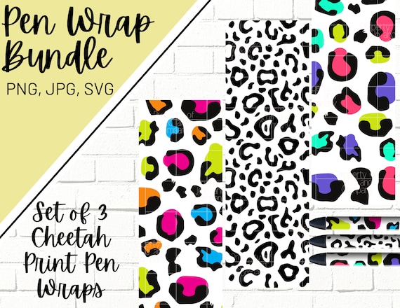 Cheetah Print Pen Wrap Cheetah Pen Wrap Glitter Pen Wrap - Etsy