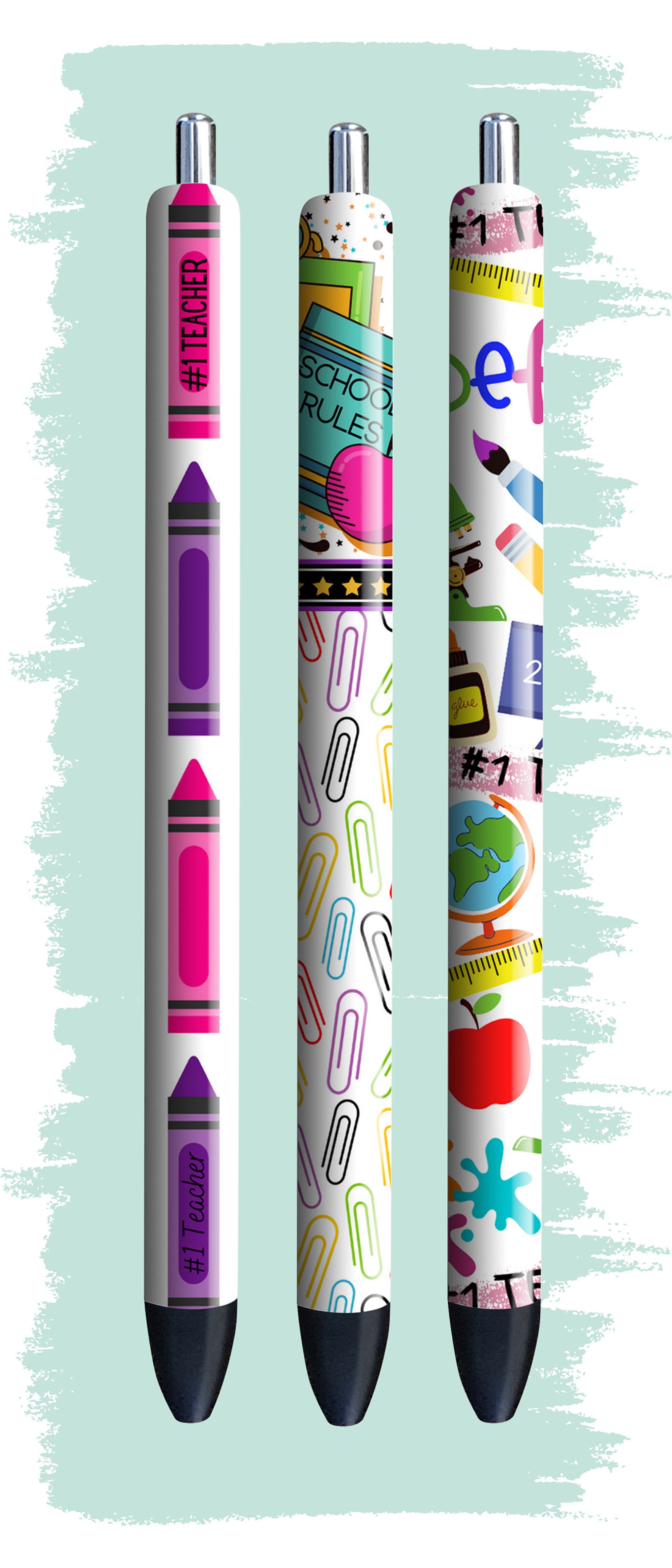 Teacher Pen Wrap School Pen Wrap Glitter Pen Wrap Teaching - Etsy