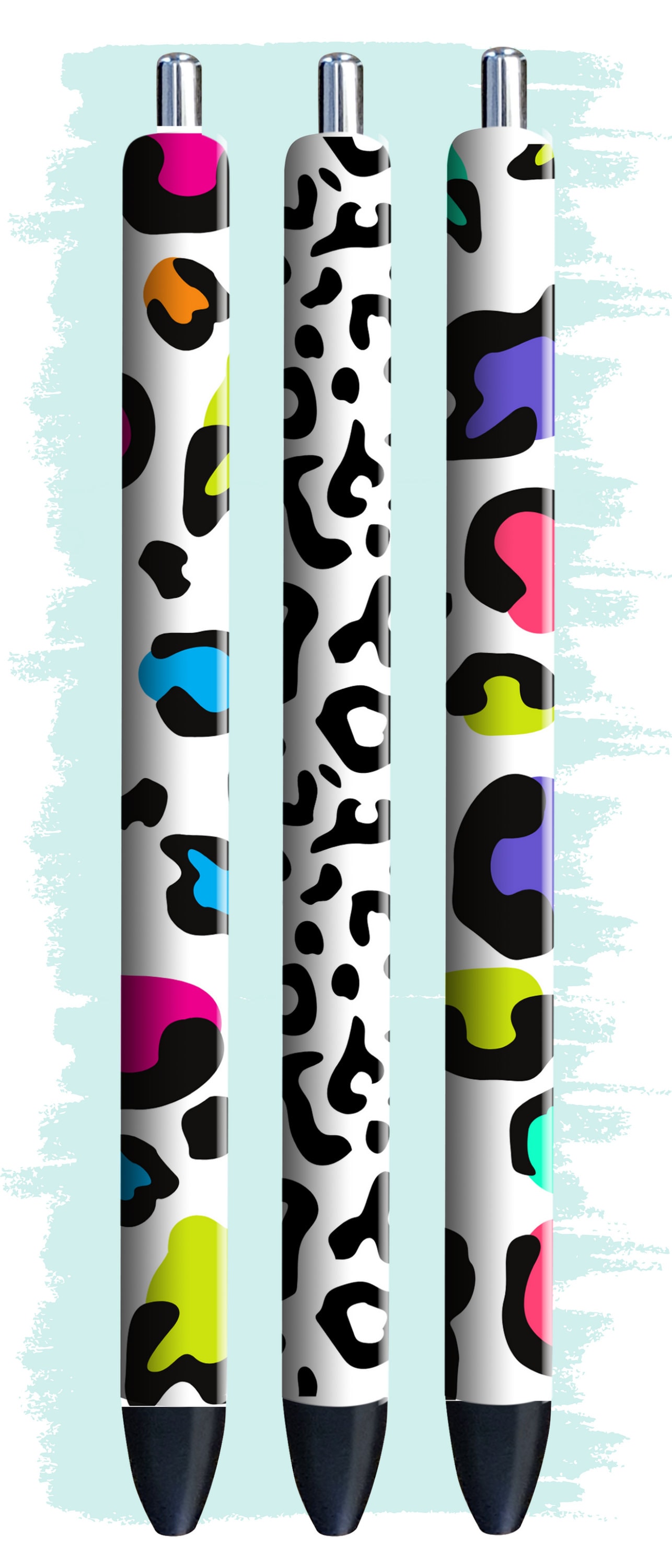 Cheetah Print Pen Wrap, Cheetah Pen Wrap, Glitter Pen Wrap, Animal ...