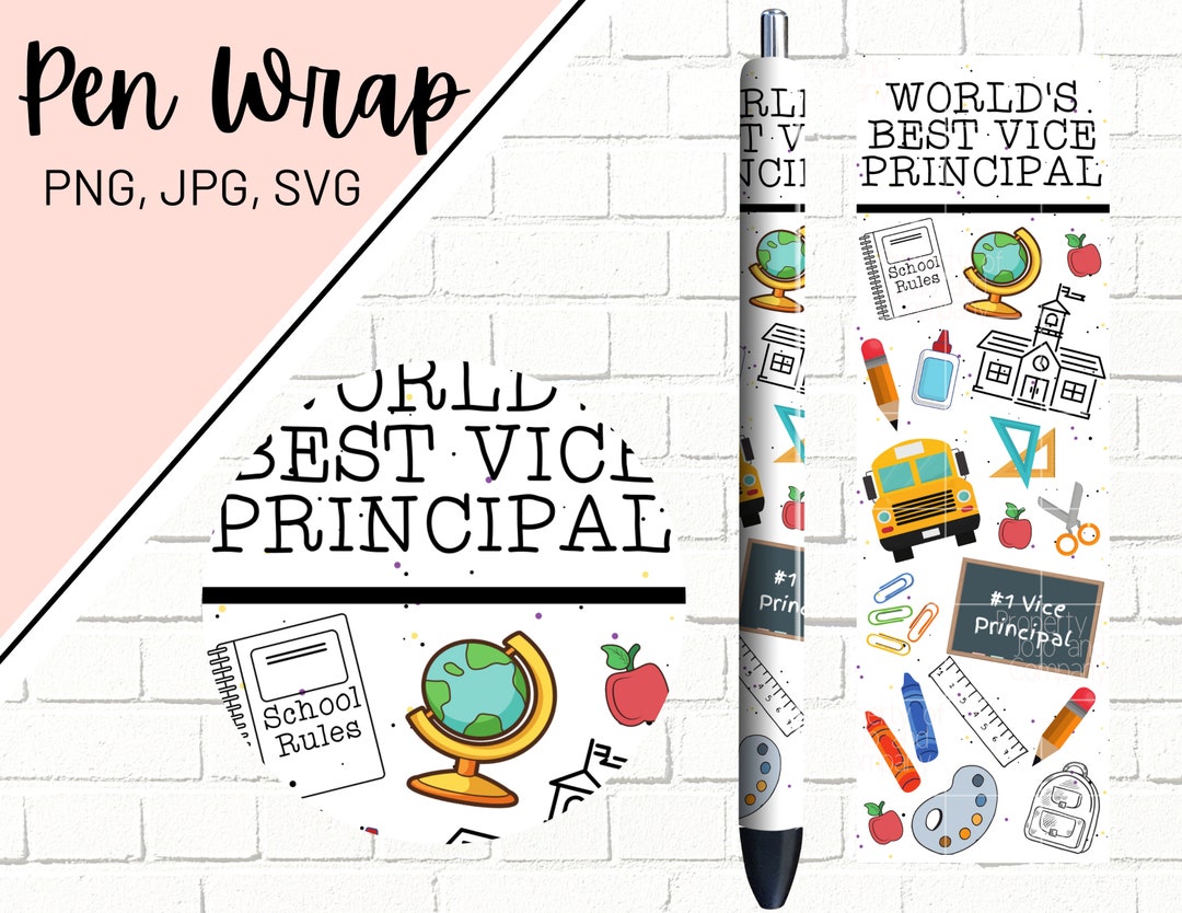 Principal Pen Wraps, School Pen Wrap, Glitter Pen Wraps, Vice Principal ...