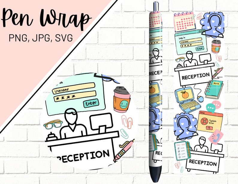 Receptionist Pen Wrap Reception Pen Wrap Secretary Pen Wrap - Etsy